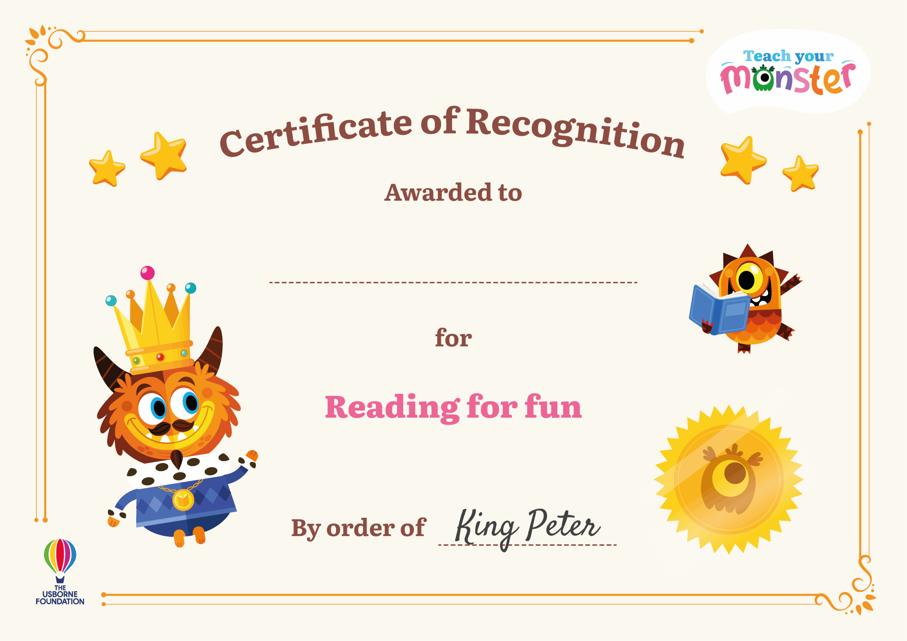 Reading for Fun Printables - Teach Your Monster